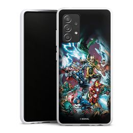 DeinDesign Galaxy A52s 5G Handy Silikon H&uuml;lle Case wei&szlig; Handyh&uuml;lle Avengers Marvel Comic Silikon Case