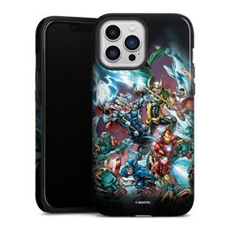DeinDesign iPhone 13 Pro Max Handy Panzer Handyh&uuml;lle robuste Outdoor H&uuml;lle Schutzh&uuml;lle gl&auml;nzend Avengers Marvel Comic Tough Case