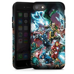 DeinDesign iPhone SE (2022) Handy Panzer Handyh&uuml;lle robuste Outdoor H&uuml;lle Schutzh&uuml;lle gl&auml;nzend Avengers Marvel Comic Tough Case