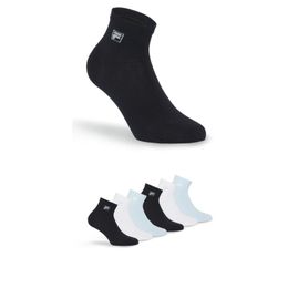 Fila Damen Kurzsocken &raquo;UNISEX QUARTER PLAIN SOCKS&laquo; 6 Paar, mit Logo-Schriftzug blau 35-38