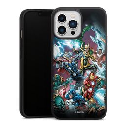 DeinDesign iPhone 13 Pro Max Handy Premium Silikon H&uuml;lle Handyh&uuml;lle schwarz Case Avengers Marvel Comic Silikon Premium Case