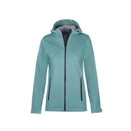 TRIGEMA Damen Softshelljacke &raquo;TRIGEMA Taillierte Softshell&ndash;Kapuzenjacke&laquo; 1 Stk. tlg. gr&uuml;n S