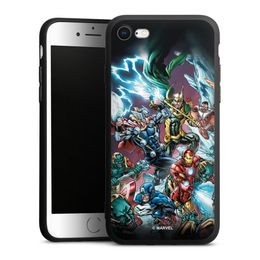 DeinDesign iPhone SE (2020) Handy Premium Silikon H&uuml;lle Handyh&uuml;lle schwarz Case Marvel Comic Avengers Silikon Premium Case