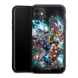 DeinDesign iPhone 11 Handy Premium Silikon H&uuml;lle Handyh&uuml;lle schwarz Case Avengers Marvel Comic Silikon Premium Case