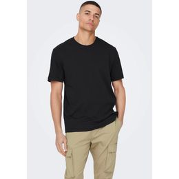 Only & Sons Only & Sons Herren ONLY & SONS Rundhalsshirt &raquo;ONSMAX LIFE REG SS STITCH TEE&laquo; schwarz S