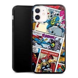 DeinDesign iPhone 12 mini Handy Slim Case extra d&uuml;nn Silikon Handyh&uuml;lle schwarz H&uuml;lle Avengers Marvel Comic Silikon Slim Case