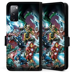 DeinDesign Galaxy S20 Handy Klapph&uuml;lle Handyh&uuml;lle aus Kunst Leder schwarz Flip Case Avengers Marvel Comic Sideflip mit Lasche