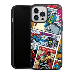 DeinDesign iPhone 13 Pro Max Handy Premium Silikon H&uuml;lle Handyh&uuml;lle schwarz Case Avengers Marvel Comic Silikon Premium Case