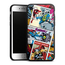 DeinDesign iPhone SE (2020) Handy Premium Silikon H&uuml;lle Handyh&uuml;lle schwarz Case Marvel Comic Avengers Silikon Premium Case