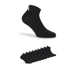 Fila Damen Kurzsocken &raquo;UNISEX QUARTER PLAIN SOCKS&laquo; 9 Paar tlg. mit klassischem Logo schwarz 39-42