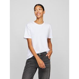 Vila Damen Kurzarmshirt &raquo;VINORA S/S T-SHIRT - NOOS&laquo; Baumwollmischung, regular fit wei&szlig; L