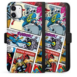 DeinDesign iPhone 11 Handy Klapph&uuml;lle Handyh&uuml;lle aus Kunst Leder schwarz Flip Case Avengers Marvel Comic Sideflip mit Lasche