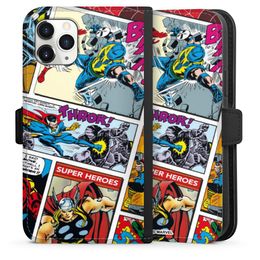 DeinDesign iPhone 11 Pro Handy Klapph&uuml;lle Handyh&uuml;lle aus Kunst Leder schwarz Flip Case Avengers Marvel Comic Sideflip mit Lasche