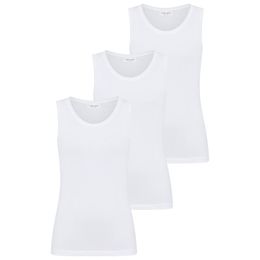 Ysabel Mora Damen YSABEL MORA Tanktop 3er Pack, breite Tr&auml;ger, weich, elastisch, Baumwollmix wei&szlig; S