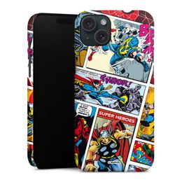 DeinDesign iPhone 15 Plus Handy Premium Case Smartphone Handyh&uuml;lle Schutzh&uuml;lle gl&auml;nzend Avengers Marvel Comic Premium Case