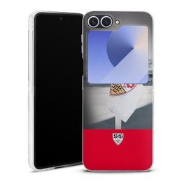 DeinDesign Galaxy Z Flip 6 Handy Hard Case Schutzh&uuml;lle transparent Smartphone Handy H&uuml;lle Official Licensed Product Bundesliga Vfb Stuttgart Hard Case