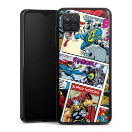 DeinDesign Galaxy A12 Handy Silikon H&uuml;lle Case schwarz Handyh&uuml;lle Marvel Comic Avengers