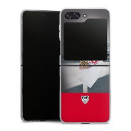 DeinDesign Galaxy Z Flip 5 Handy Hard Case Schutzh&uuml;lle transparent Smartphone Handy H&uuml;lle Official Licensed Product Bundesliga Vfb Stuttgart Hard Case
