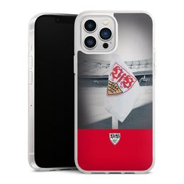 DeinDesign iPhone 13 Pro Max Handy Silikon H&uuml;lle Case transparent Handyh&uuml;lle Vfb Stuttgart Bundesliga Official Licensed Product Silikon Case