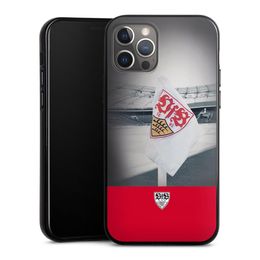 DeinDesign iPhone 12 Pro Handy Silikon H&uuml;lle Case schwarz Handyh&uuml;lle Vfb Stuttgart Bundesliga Official Licensed Product