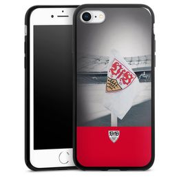 DeinDesign iPhone SE (2020) Handy Slim Case extra d&uuml;nn Silikon Handyh&uuml;lle schwarz H&uuml;lle Official Licensed Product Bundesliga Vfb Stuttgart Silikon Slim Case