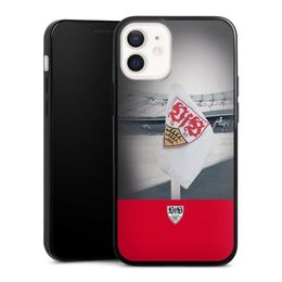 DeinDesign iPhone 12 mini Handy Slim Case extra d&uuml;nn Silikon Handyh&uuml;lle schwarz H&uuml;lle Vfb Stuttgart Bundesliga Official Licensed Product Silikon Slim Case