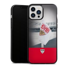 DeinDesign iPhone 13 Pro Max Handy Silikon H&uuml;lle Case schwarz Handyh&uuml;lle Vfb Stuttgart Bundesliga Official Licensed Product