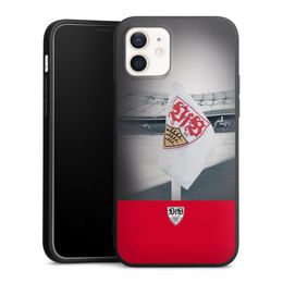 DeinDesign iPhone 12 Handy Premium Silikon H&uuml;lle Handyh&uuml;lle schwarz Case Vfb Stuttgart Bundesliga Official Licensed Product Silikon Premium Case