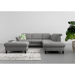 Sit & More Ecksofa SIT & MORE "Maggiore L-Form", grau, B:261cm T:224cm, 98% Polyester, 2% Polyamid, Sofas, Ecksofa, wahlweise mit Kopfteilverstellung, Bettfunktion und Stauraum