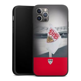 DeinDesign iPhone 12 Pro Handy Premium Silikon H&uuml;lle Handyh&uuml;lle schwarz Case Vfb Stuttgart Bundesliga Official Licensed Product Silikon Premium Case