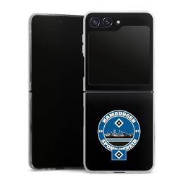 DeinDesign Galaxy Z Flip 5 Handy Hard Case Schutzh&uuml;lle transparent Smartphone Handy H&uuml;lle Logo Hamburger Sv Hsv Hard Case