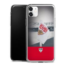 DeinDesign iPhone 11 Handy Slim Case Silikon Handyh&uuml;lle transparent H&uuml;lle extra d&uuml;nn Official Licensed Product Vfb Stuttgart Bundesliga Silikon Slim Case