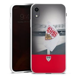 DeinDesign iPhone Xr Handy Silikon H&uuml;lle Case wei&szlig; Handyh&uuml;lle Vfb Stuttgart Bundesliga Official Licensed Product Silikon Case