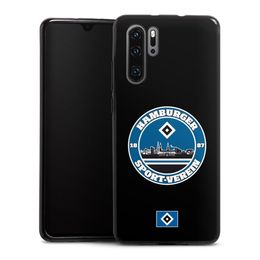 DeinDesign Huawei P30 Pro Handy Silikon H&uuml;lle Case schwarz Handyh&uuml;lle Hsv Logo Hamburger Sv