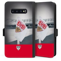 DeinDesign Galaxy S10 Plus Handy Klapph&uuml;lle Handyh&uuml;lle aus Kunst Leder schwarz Flip Case Vfb Stuttgart Bundesliga Official Licensed Product Sideflip mit Lasche