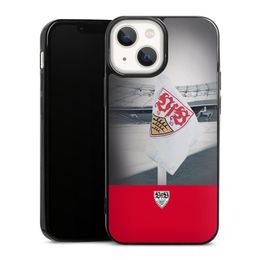 DeinDesign iPhone 13 Mini Handy Slim Case extra d&uuml;nn Silikon Handyh&uuml;lle schwarz H&uuml;lle Vfb Stuttgart Bundesliga Official Licensed Product Silikon Slim Case
