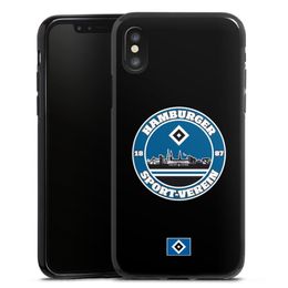 DeinDesign iPhone X Handy Silikon H&uuml;lle Case schwarz Handyh&uuml;lle Hsv Logo Hamburger Sv