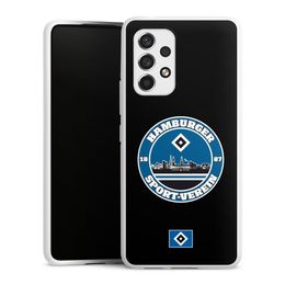 DeinDesign Galaxy A53 5G Handy Silikon H&uuml;lle Case wei&szlig; Handyh&uuml;lle Logo Hamburger Sv Hsv Silikon Case