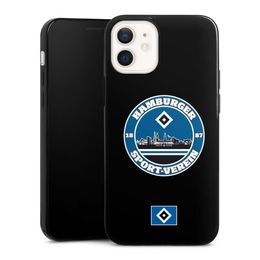 DeinDesign iPhone 12 mini Handy Slim Case extra d&uuml;nn Silikon Handyh&uuml;lle schwarz H&uuml;lle Hsv Logo Hamburger Sv Silikon Slim Case
