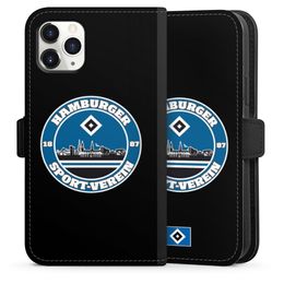 DeinDesign iPhone 11 Pro Handy Klapph&uuml;lle Handyh&uuml;lle aus Kunst Leder schwarz Flip Case Hsv Logo Hamburger Sv Sideflip mit Lasche