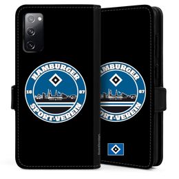 DeinDesign Galaxy S20 Handy Klapph&uuml;lle Handyh&uuml;lle aus Kunst Leder schwarz Flip Case Hsv Logo Hamburger Sv Sideflip mit Lasche