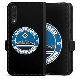 DeinDesign Galaxy A50 Handy Klapph&uuml;lle Handyh&uuml;lle aus Kunst Leder schwarz Flip Case Hsv Logo Hamburger Sv Sideflip mit Lasche