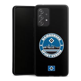 DeinDesign Galaxy A52s 5G Handy Premium Silikon H&uuml;lle Handyh&uuml;lle schwarz Case Hsv Logo Hamburger Sv Silikon Premium Case