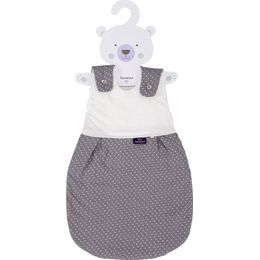Tr&auml;umeland Babyschlafsack TR&Auml;UMELAND "Au&szlig;enschlafsack P&uuml;nktchen grau", Baby, Gr. 56/62, umlaufender Rei&szlig;verschluss, grau, Obermaterial: 100% Baumwolle, Schlafs&auml;cke