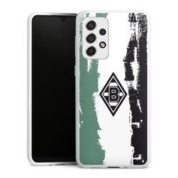 DeinDesign Galaxy A33 5G Handy Silikon H&uuml;lle Case wei&szlig; Handyh&uuml;lle Official Licensed Product Borussia M&ouml;nchengladbach Coat Of Arms Silikon Case