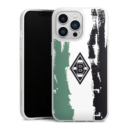 DeinDesign iPhone 13 Pro Handy Silikon H&uuml;lle Case wei&szlig; Handyh&uuml;lle Official Licensed Product Borussia M&ouml;nchengladbach Coat Of Arms Silikon Case