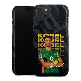 DeinDesign iPhone 15 Plus Handy Premium Case Smartphone Handyh&uuml;lle Schutzh&uuml;lle gl&auml;nzend Borussia Dortmund Gregor Kobel Bvb Premium Case