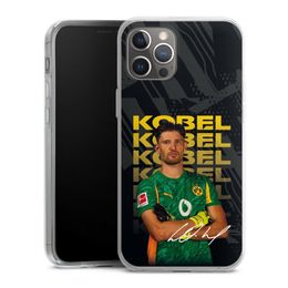 DeinDesign iPhone 12 Pro Max Handy Silikon H&uuml;lle Case transparent Handyh&uuml;lle Borussia Dortmund Gregor Kobel Bvb Silikon Case