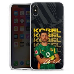 DeinDesign iPhone Xs Max Handy Silikon H&uuml;lle Case transparent Handyh&uuml;lle Borussia Dortmund Gregor Kobel Bvb Silikon Case