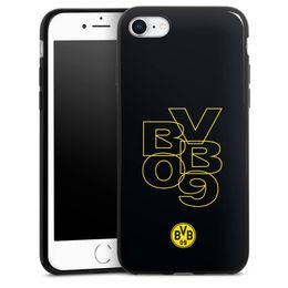 DeinDesign iPhone SE (2020) Handy Slim Case extra d&uuml;nn Silikon Handyh&uuml;lle schwarz H&uuml;lle Official Licensed Product Lettering Bvb Silikon Slim Case